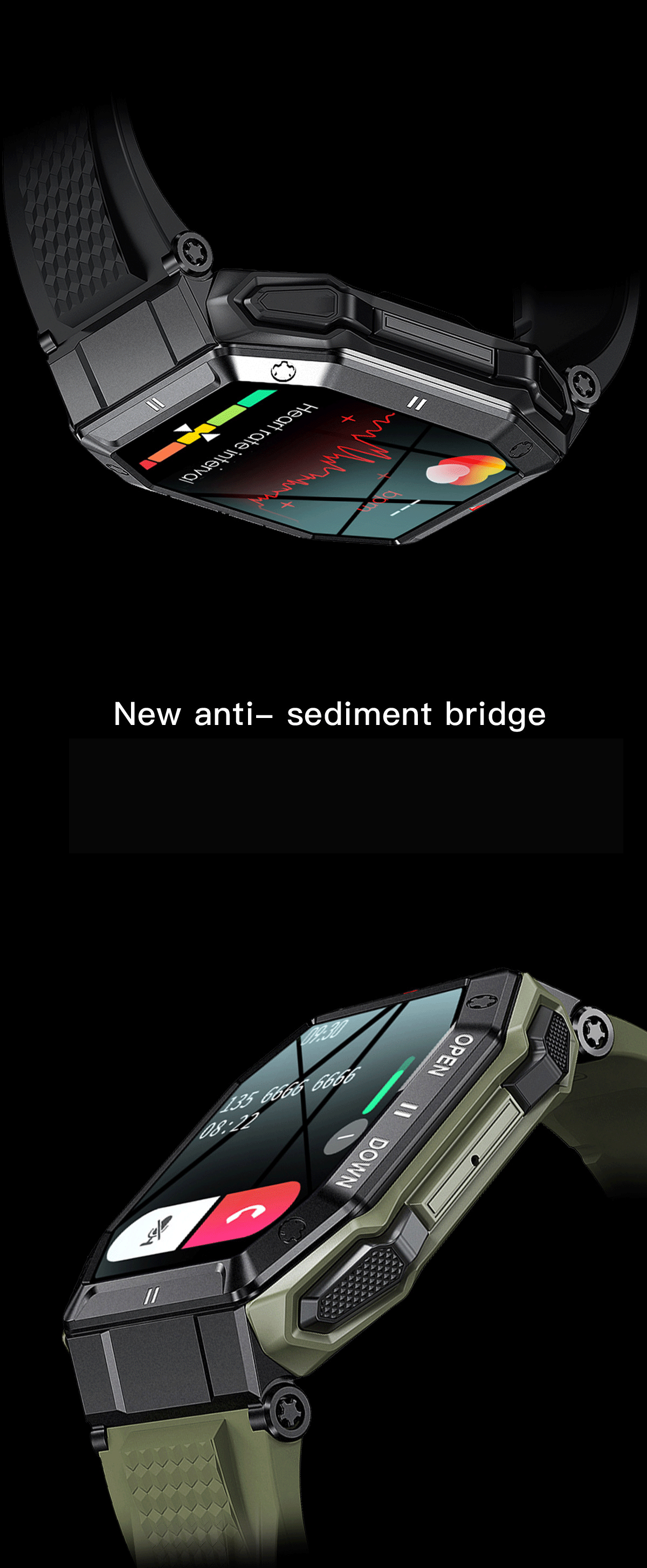 RECON GS2U Tactical Android - IOS Big Screen HD Smart Watch - Kit Bag Perth