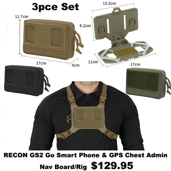 RECON GS2 Go Smart Phone & GPS Chest Admin Nav Board/Rig - Kit Bag Perth