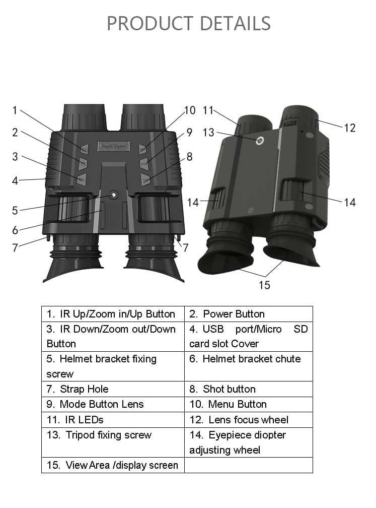 RECON GS2 Military Goggles Type Night Vision Binoculars HD Helmet ...