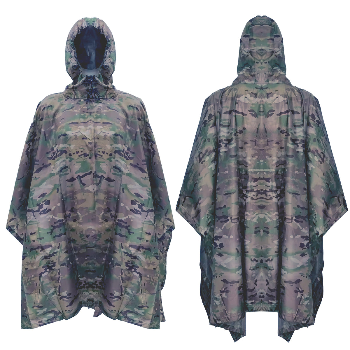 Recon Heavy Duty Waterproof Multi-Cam 3-1 Poncho with pouch - Kit Bag Perth