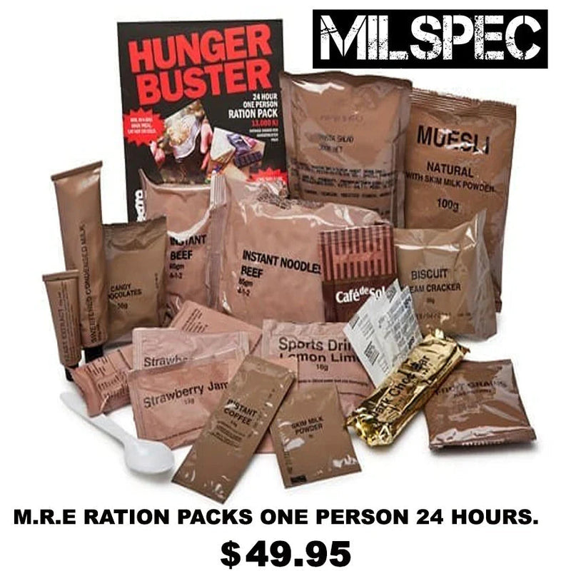 Mil-Spec Ration Packs (MRE) Meals Ready To Eat- kit bag Perth - Kit Bag